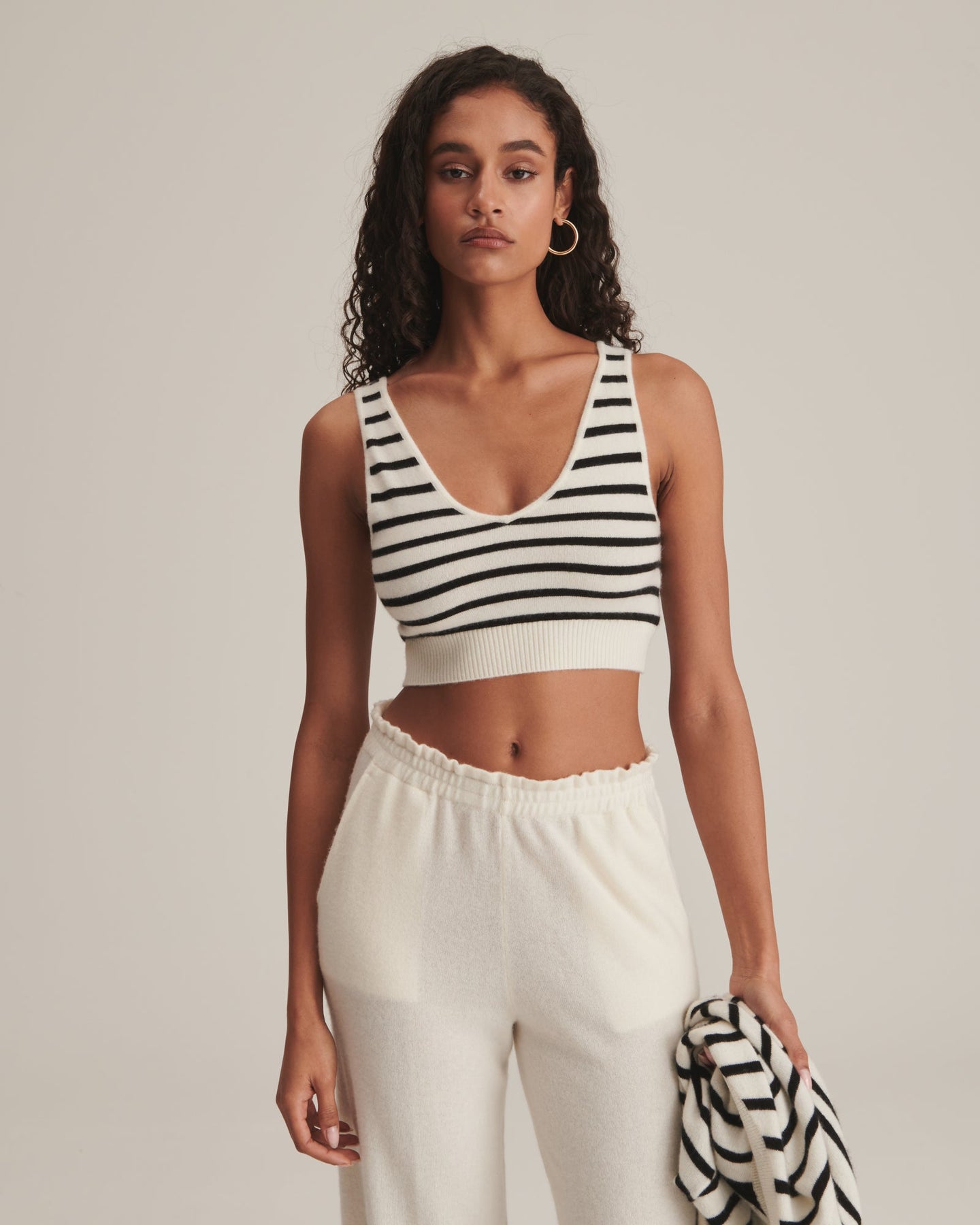 Cashmere Striped Cropped Tank Top - ILOLA™