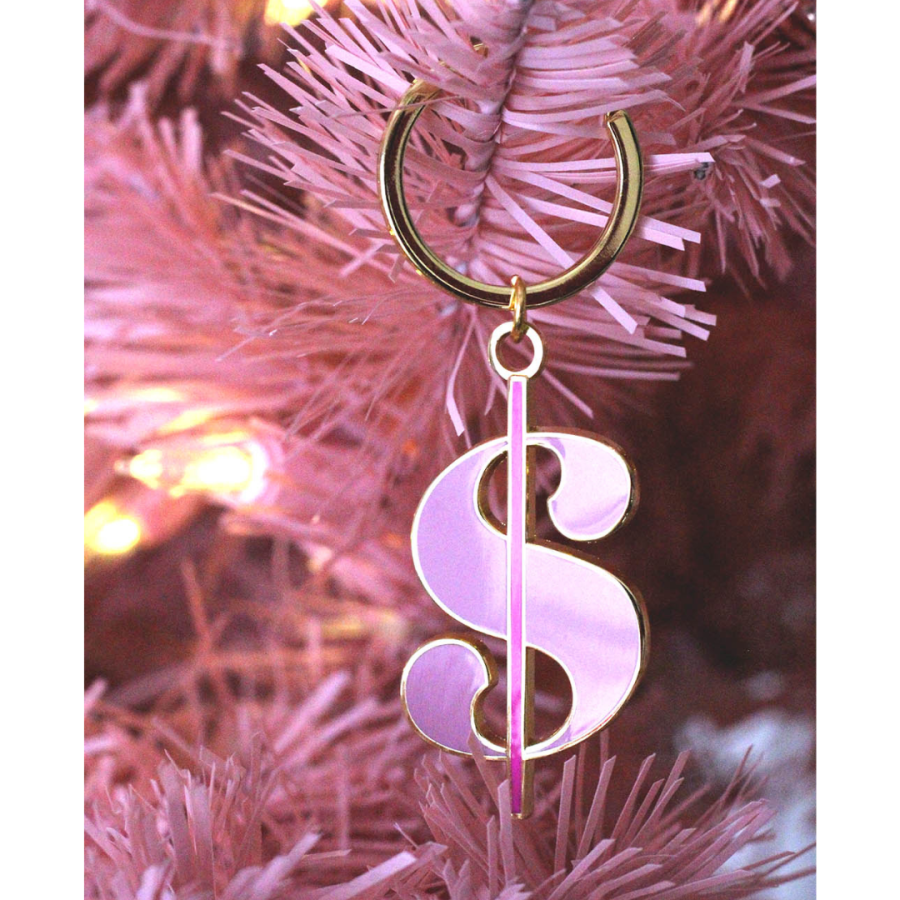 Pink Money Sign - Dollar Bill Sign, Cute Gold Enamel Keychain and Bag ...